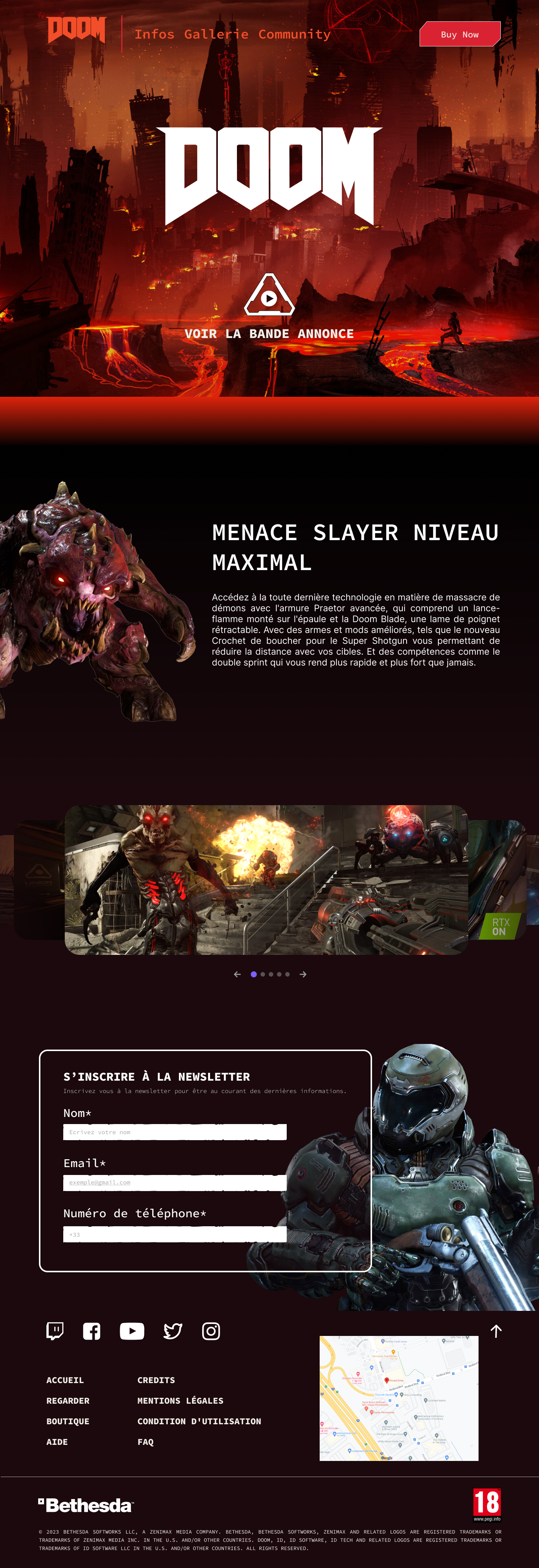 Doom - Landing page